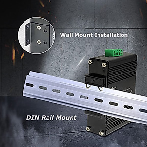 Industrial 2 Ports PoE Injector, Hardened Gigabit 30W PoE+ Injector IEEE802.3 at POE Adapter POE Midspan Max 60W Single Port Power Over Ethernet with 12-48V DC Input DIN Rail Mount