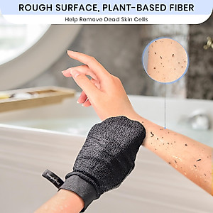 SimpleField Korean Exfoliating Mitt for Remove Dead Skin. 2 Pack 100% Viscose Kessa Deep Exfoliating Gloves for Body Scrub, Keratosis Pilaris and Self Tanning. Easily Smooth Skin Surface.