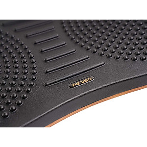 FEZIBO Electric Standing Desk with Drawer, 55 x 24 inches Splice Board | Anti Fatigue Mat Wooden Wobble Balance Board (Medium, Obsidian Black)