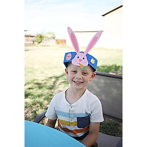 JOYIN 12 Pcs Easter Foam Headband for Easter Apparel Craft Kits with Rabbit Bunny, Chick, Frog, Lamb Headband for Hat & Mask Pretend Play, Dress-Up Party Accessory, and Theme Party