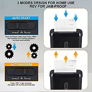 Paper Shredder, 10-Sheet Strip Cut with 3.17-Gallon Basket, P-2 Security Level, 3-Mode Design Shred CD and Credit Card, Durable&Fast with Jam Proof System, Paper Shredder for Home Office (ETL)