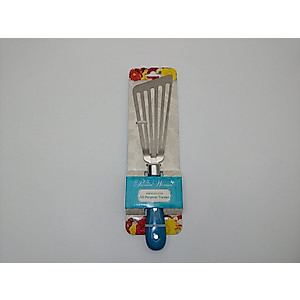 The Pioneer Woman Thin Stainless Steel Metal Spatula 12 1/4" Turner ABS Handle Dishwasher Safe, Teal