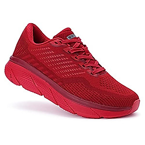 WHITIN Men’s Running Fitness Workout Shoes Sports Gym Size 13 Breathable Road Midsole Platform Sneakers Trail Tennis Man Max Cushion Rebound Red 47