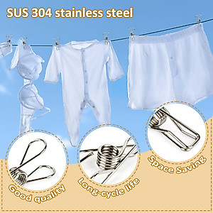 Clothes Pin - 30Pack Metal Clothes Pin with Bag Clothes Pins Heavy Duty Outdoor Metal Clothes Pins Clips Metal Chip Clips Stainless Steel Clothes Pins Metal Chip Clips Heavy Duty Clothes Line Clip