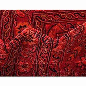 Unique Loom Tekke Collection Over-Dyed Saturated Traditional Torkaman Area Rug, 9 ft x 12 ft, Red/Black