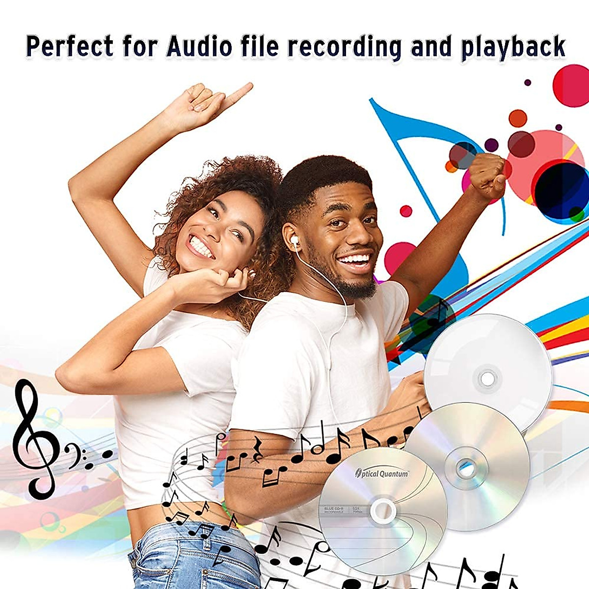 Optical Quantum CD-R 700MB 52X White Thermal Hub Printable - 100 Disc Cake Box OQCD52WTP