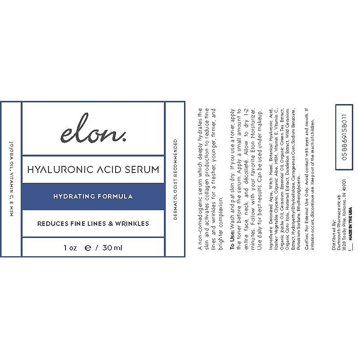 Elon Face Skin Care Set – Skin Care Kit w/ Antioxidant C Moisturizer for Face, Skin Anew Hydrolyzed Collagen Capsules, & Hyaluronic Acid Serum for Face – Skin Care Products for All Skin Types