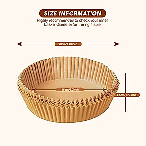 Air Fryer Disposable Paper Liner, 100PCS Non-stick Disposable Liners, Baking Paper for Air Fryer Oil-proof, Water-proof, Food Grade Parchment for Baking Roasting Microwave (100Pcs-6.3 inch)