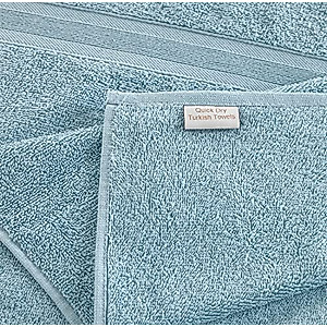 All Design Quick-Dry, High Absorbent 100% Cotton Towels for Bathroom Guests Pool Gym Camp Travel College Dorm (4 Piece Washcloth Set, Blue)