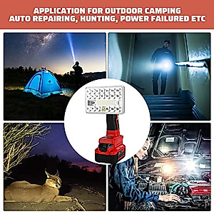 YEX-BUR Super Bright Spotlight 18W 2000 Lumen LED Handheld Flashlight for Craftsman V20 Lithium Battery CMCB204 Rechargeable Outdoor Floodlight with 3 Lights Modes, USB Output