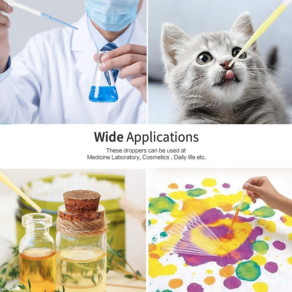 100PCS 3ml Disposable Laboratory Pipettes Dropper, Plastic Transfer Pipette for transfering Liquids and Other Liquid use.