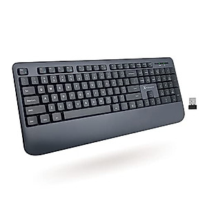 X9 Performance Ergonomic Wireless Keyboard with Wrist Rest - Comfort Meets Productivity - USB Computer Keyboard Wireless with 104 Quiet Keys and 2 Tone Finish - PC Desktop and External Laptop Keyboard