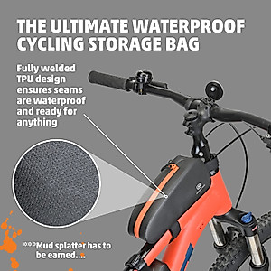 Orange Mud Bicycle Top Tube Bag, Welded, TPU, Black
