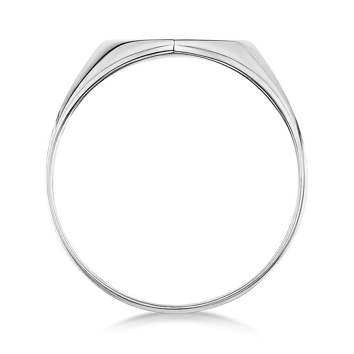 LANDA JEWEL Ladies Sterling Silver Heart Shape Medium Weight Polished Signet Ring 8x11mm (7.5)
