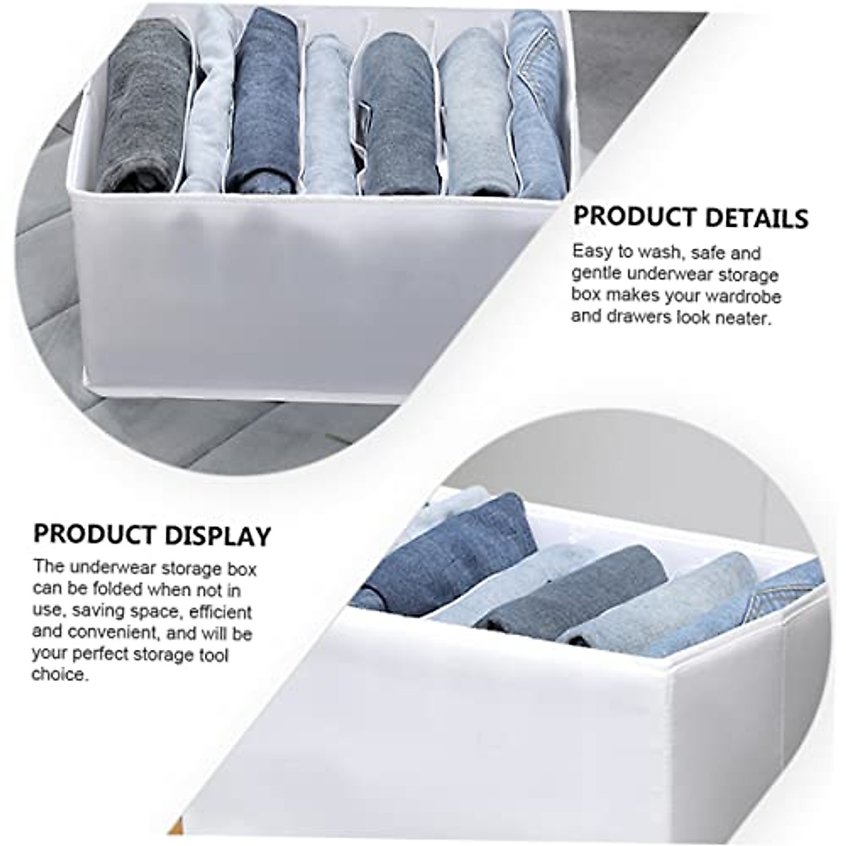 SOESFOUFU 1pc Underwear Storage Box Cabinet Drawer Necktie Organizer Clothes Storage Box Desk Closet Fabric Organizer Bra Drawer Dividers Sock Storage Box 7 Cell Sock Box Closet Storage Box