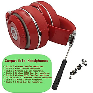 Studio 3 Headband Screws Replacement for Beats Studio 3 Headband Replacement,Beats Studio 1.0, Beats Studio 2 Headband Screws 16pcs (8pcs Black+8pcs Silver)