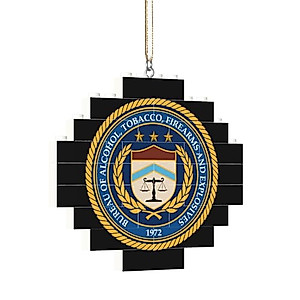 Us Bureau of Alcohol Tobacco and Firearms ATF Fashion Building Brick Block Puzzle Lozenge Shaped Orange Uv Printed for Indoor Outdoor Suitable for Various Festivals