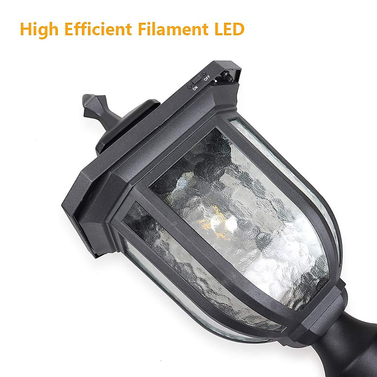 KMC KMC IGHTING ST4322Q Solar Lamp Post Lights Solar Post Lights Post Solar Lights 120 Lumen Die-Casting Aluminum with 3-Inch Fitter Base Black Pier Mount for Outdoor Garden Post Pole Landscape Yard