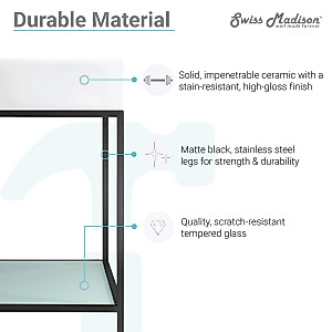 Pierre 32 Single, Freestanding, Open Shelf, Matte Black Metal Frame Bathroom Vanity