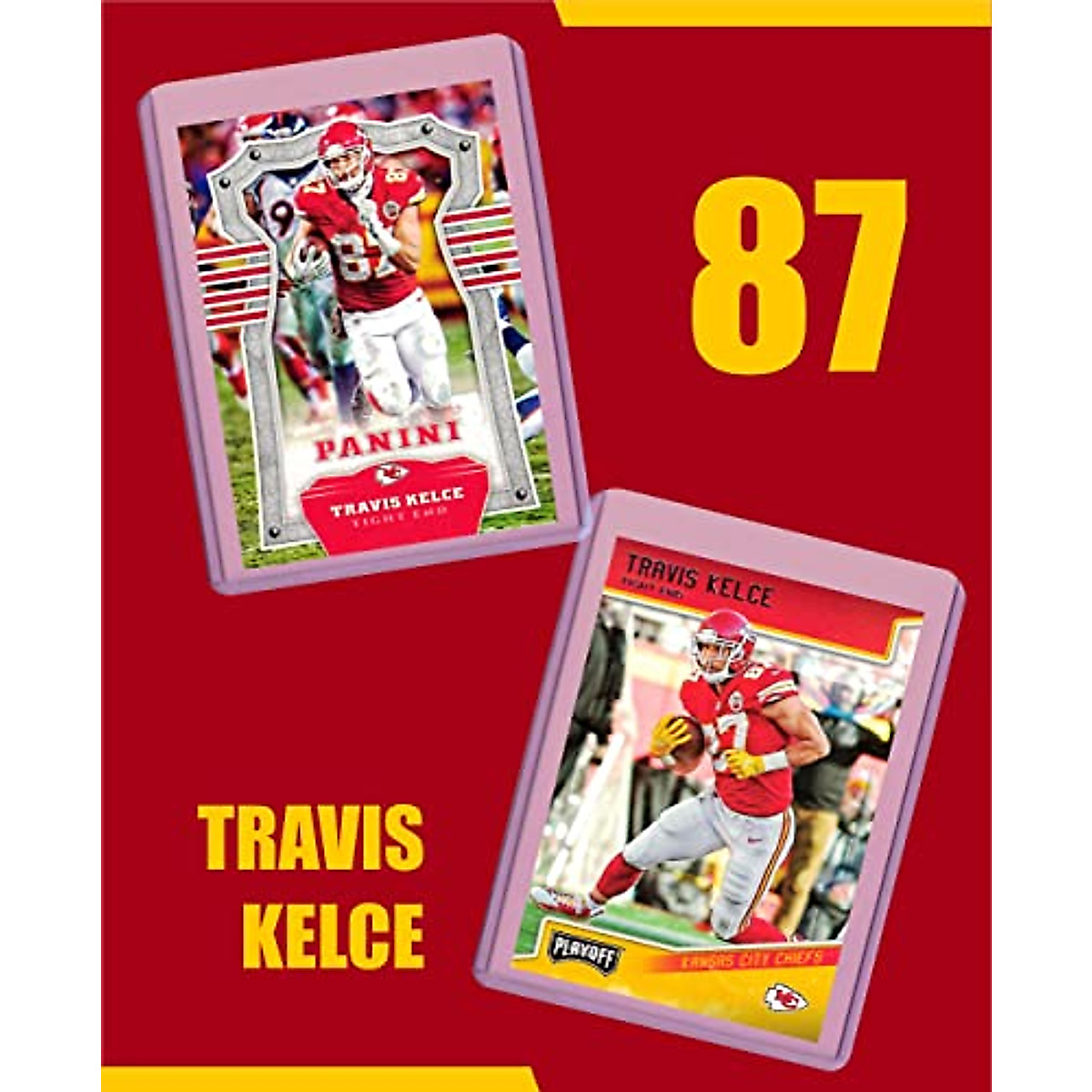 Travis Kelce Football Cards (5) Assorted Bundle - Kansas City Chiefs Trading Card Gift Set