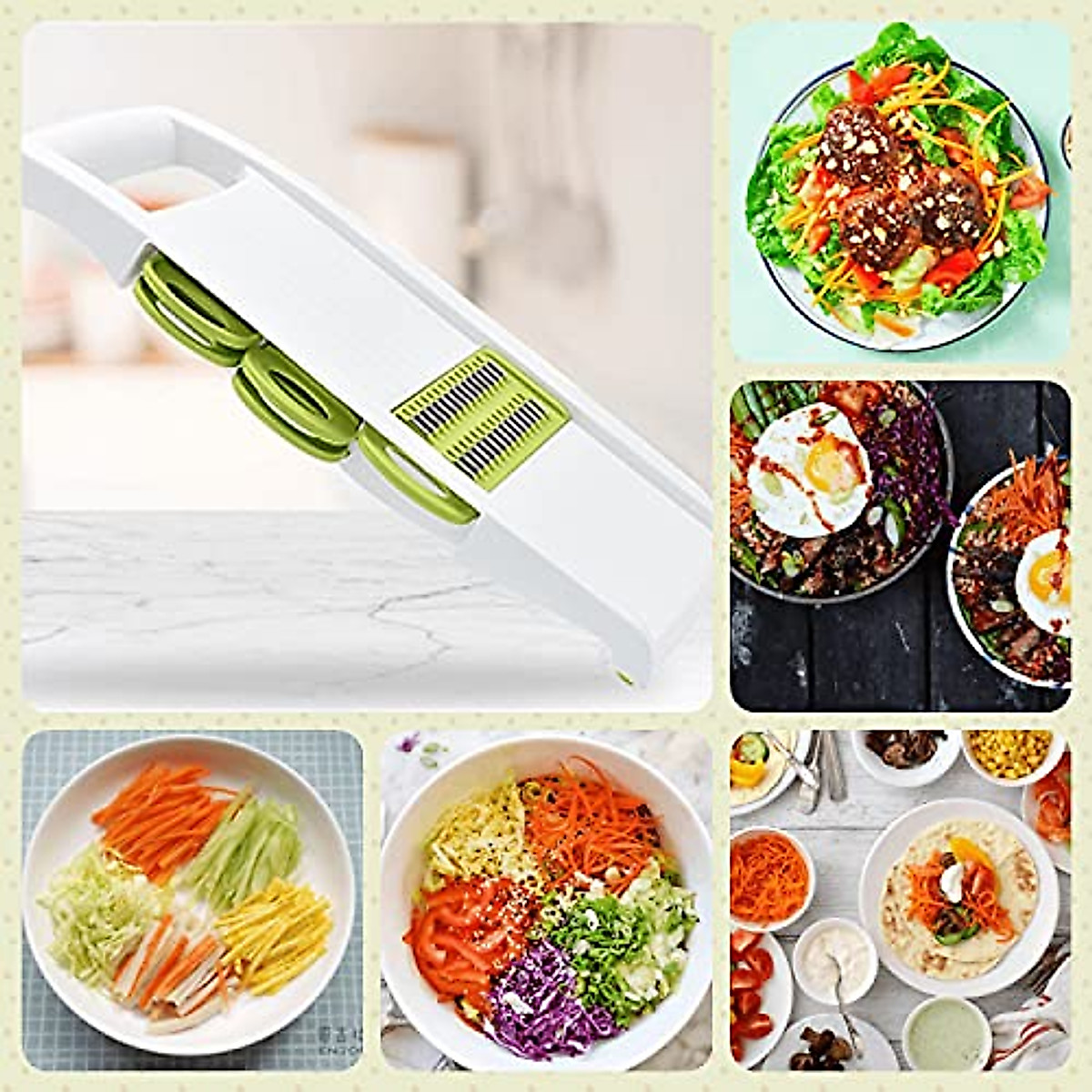 NACOLUS 5 in 1 Mandoline Slicer Vegetable Slicer Mandolin Multi Blade Potato Veggie Slicer Vegetable Cutter Julienne Shredder Potato Slicer