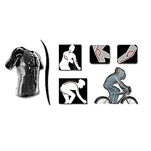 HUMAY Men's Elite Sleeved Triathlon Suit Short Sleeve Trisuit SpeedSuit Skinsuit Sike - Triathlon Tri Suit 158 (Color : Set 1, Size : L)