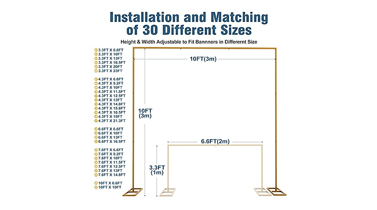 Heavy Duty White Backdrop Stand - Adjustable for Weddings & Events