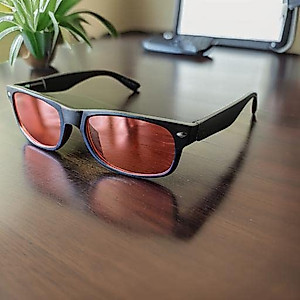 SomniLight FL-41 Light Sensitivity Glasses for Florescent Light Sensitivity, Photophobia, and Migraines (Wayfarer Style)