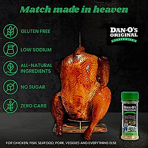 Stainless Steel Vertical Skewer Set - Grill Skewers for Al Pastor, Shawarma, Kebab, Gyro Meat, Rotisserie Chicken - 3 Removable Spikes, Silicone Brush & Danos Original Seasoning - US Company