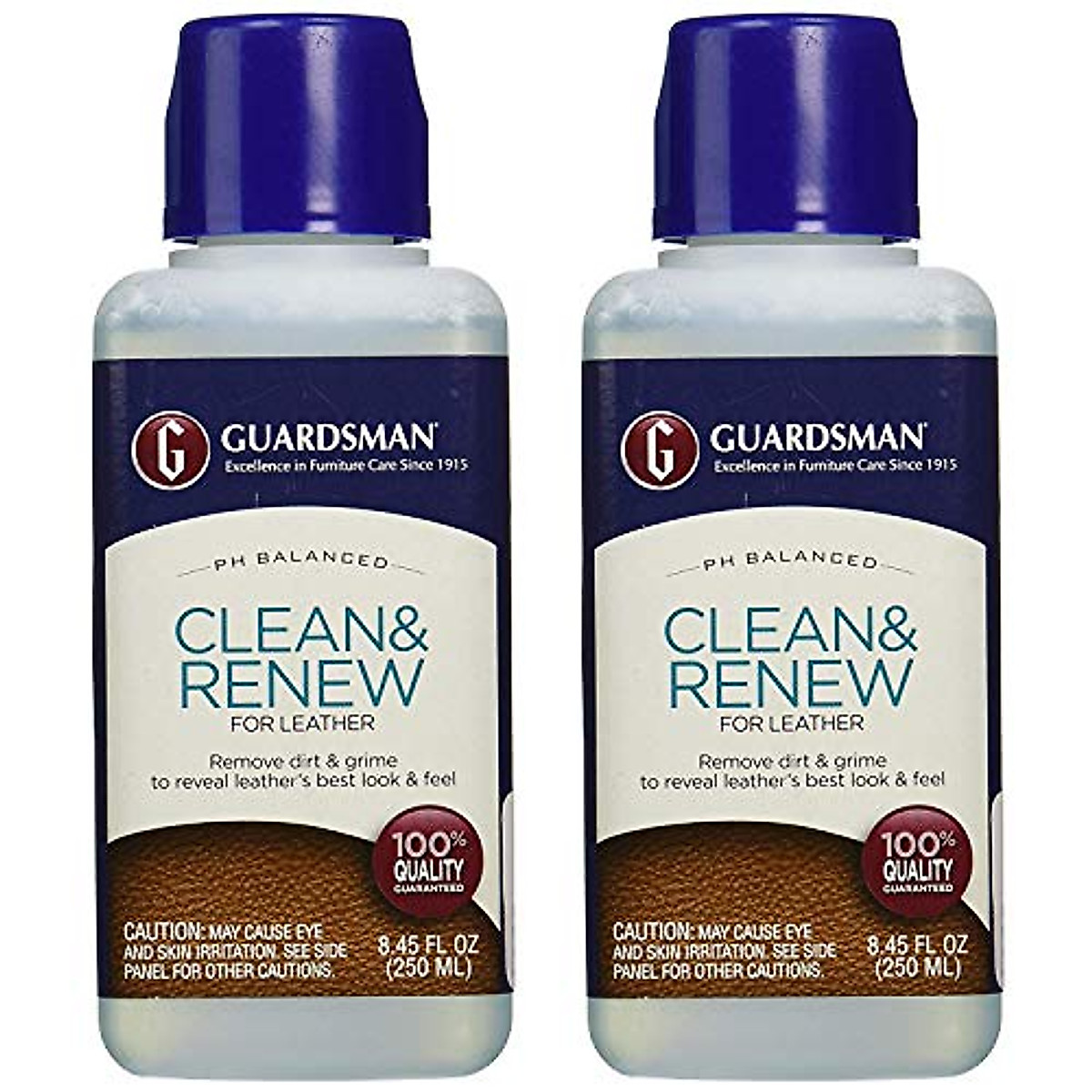 Guardsman Clean & Renew For Leather 8.45 oz - Removes Dirt and Grime, Great For Leather Furniture & Car Interiors - 2 Pack