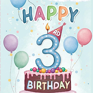 Prime Greetings 3rd Birthday Card, Made in America, Eco-Friendly, Thick Card Stock with Premium Envelope 5in x 7.75in, Packaged in Protective Mailer