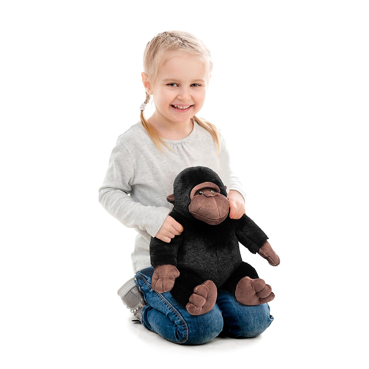 HollyHOME Plush Chimp Stuffed Animal Stuffed Gorilla Plush Toy Gift for Kids 10 Inch