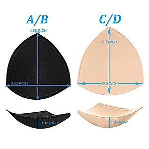 URSMART Bra Pads Inserts, Bra Cups Inserts,Removable Breathable Push up Bra Inserts for Sports Bra or Bikini Tops