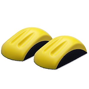 Yakamoz 2Pcs Hand Sanding Blocks, 5 Inch Hook Loop Sanding Block Foam Hand Sander Backing Pads for 5 Inch Hook and Loop Sanding Discs Sandpapers