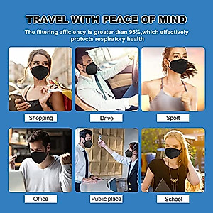 YOTU KN95 Face Masks 60 Pcs,5 Layers Cup Dust Mask,Filter Efficiency 95%, Suitable for Home Work Restaurants