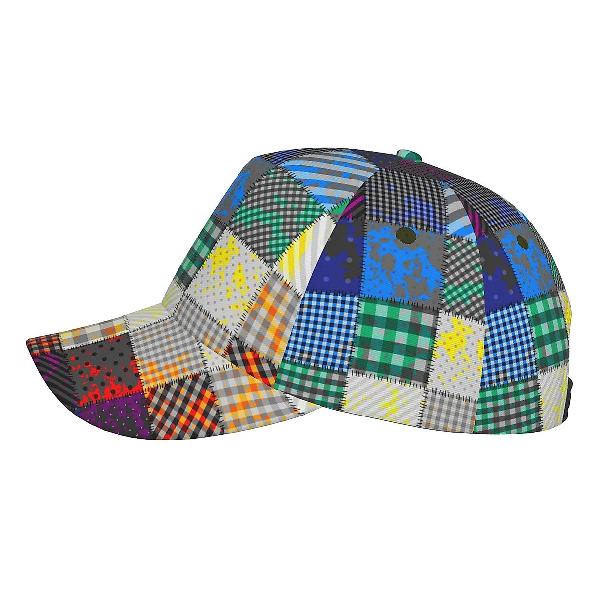 FAYXTIN Patchwork Colors Plaid Colourful Baseball Hat Trucker Cap Dad Hats for Men Women Adjustable Snapback Caps