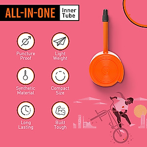 Tubolito Tubo-BMX TPU Inner Tube 20", 22”, and 24” Wheel Sizes | Fits Tire Widths 1.5" - 2.5" and 1 1/8" - 1 3/8" | Schrader & Presta Valve Options | Compatible with Rim & Disc Brakes