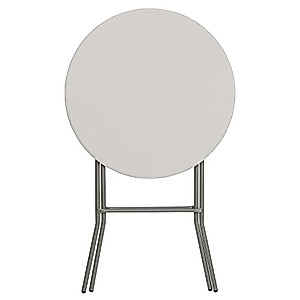 Flash Furniture Kathryn 2.63-Foot Round Granite White Plastic Bar Height Folding Table