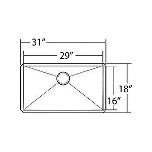 Moen G18180 1800 Series 31-Inch x 18-Inch Undermount 18 Gauge Stainless Steel Kitchen Single Bowl Sink Stainless Steel