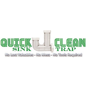 Quick Clean Sink Trap - Industrial - 1 1/2" & 1 1/4" P-Trap Replacement Upgrade | Jewelry Catcher | DIY Unclog Your Drain | No Tools Required | Bathroom/Salon Hair Catcher | Solution for Service Calls
