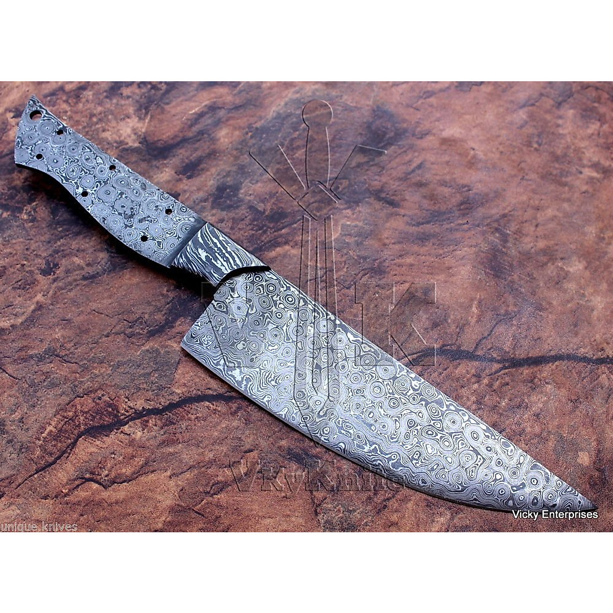 JNR Traders Damascus Steel Chef Knife Blank Blade Knife Making Material 12" Handmade Full Tang Thin Ultra Sharp Professional Kitchen Knives Blade blanks 7007Rd