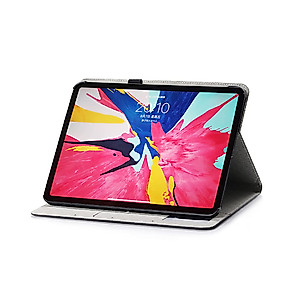 iPad Air-6 (13'') Case, iPad Pro-3 4 5 6 (12.9'') Case for Women, DMaos Crocodile Synthetic Leather Stand Folio Smart Cover with Pen Holder, Auto Sleep/Wake - Black