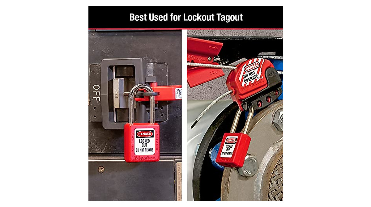 Master Lock 410RED Lockout Safety Padlock | OSHA Compliant Security