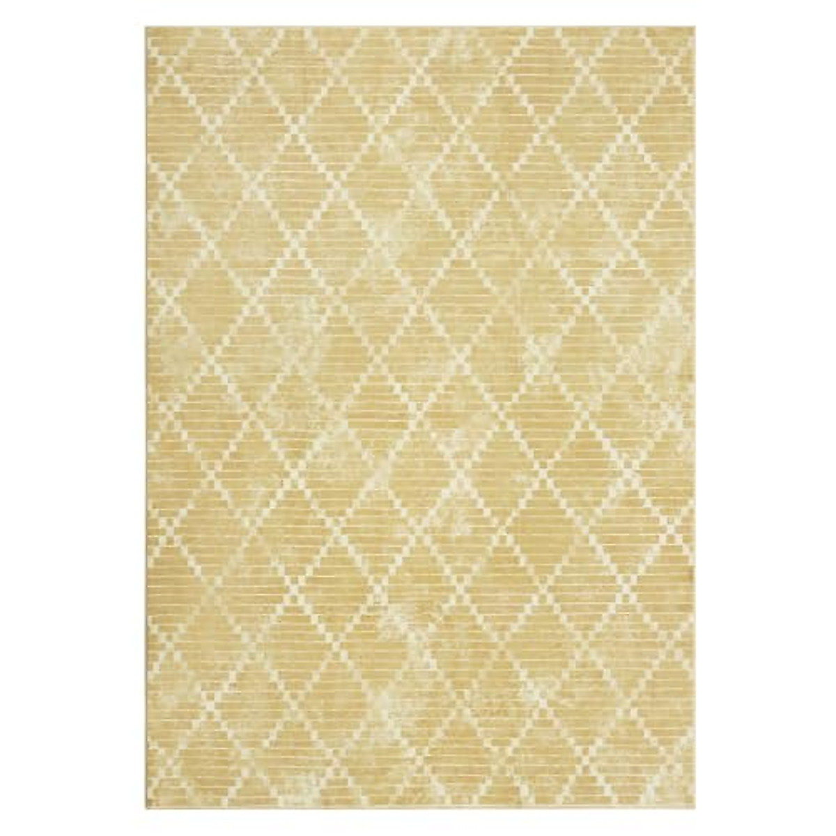GAOMON Washable Area Rug Modern Geometric Living Room Rug Non-Slip Stain Resistant Contemporary Diamond Accent Rug Indoor Floor Carpet for Bedroom Entryway Laundry Room, 4' x 6', Taupe