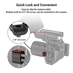 SmallRig Camera Cable Clamp (4 pcs) for HDMI / SDI / Microphone Cable, DSLR Camera Cable Lock Mount Support 2-7mm Cable - 3685