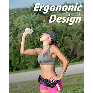 Fitletic Running Water Bottle Pair 12 Oz Black Cap | Replacement Bottle | Hydration Bottle | RB12-01