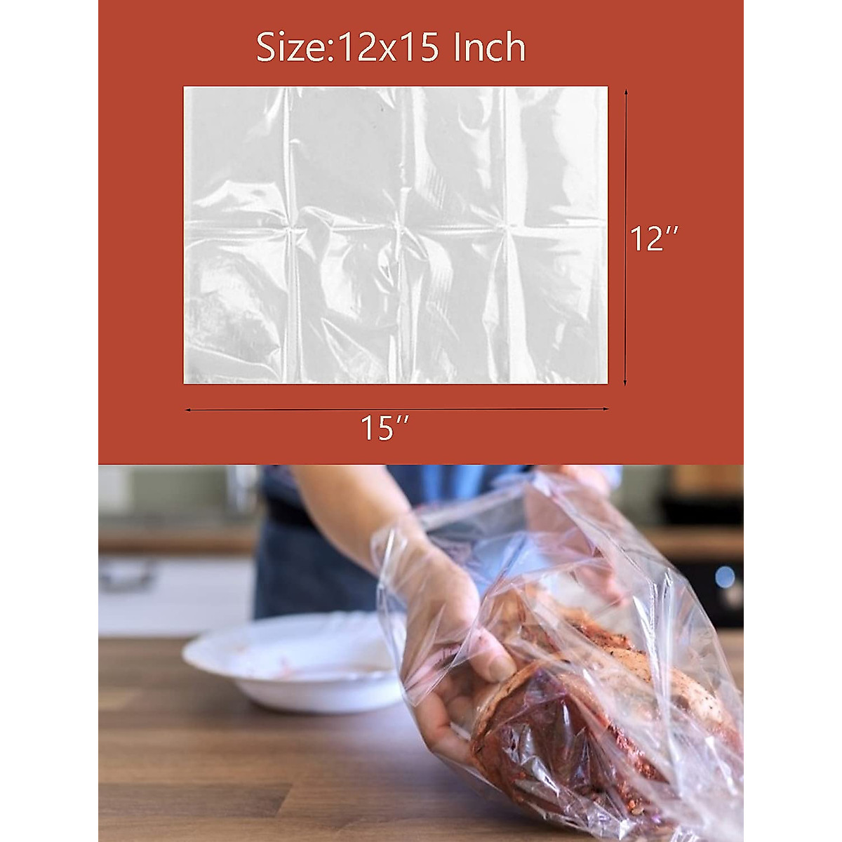 30Counts Cooking Roasting Bags Suitable Size (12 x 15 Inch) Oven for Chicken Meat Fish and Vegetable, PACK Counts