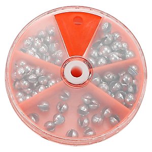 Fishing Weight Sinkers 5 Sizes Weights 1/56 1/35 1/28 1/19 1/14oz 100Pcs Round Split Shot Sinker Removable Egg Lead Assortment