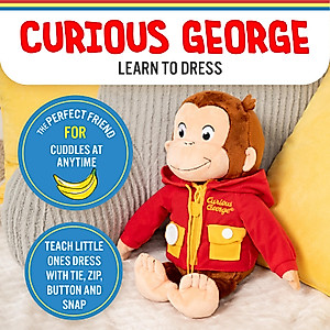 KIDS PREFERRED Curious George Learn to Dress Stuffed Animal, 14 in