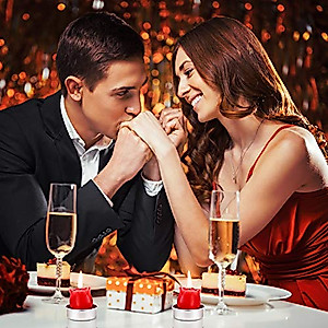 TecUnite 12 Pieces Rose Tealight Candles Handmade Delicate Rose Flower Candles for Valentine's Day Party Wedding Spa Home Decoration Gifts (Red)